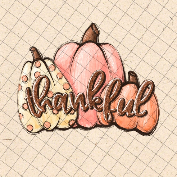 Thankful Pumpkins PNG Thanksgiving Fall Cute Autumn Iced - Etsy