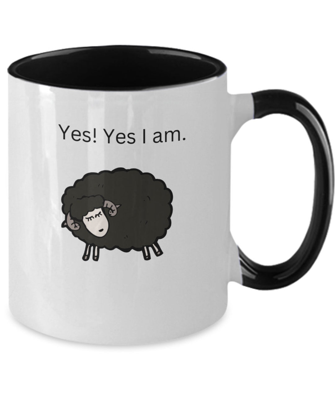 Black Sheep Coffee Mug, Troublemaker Two-tone Mug - Etsy