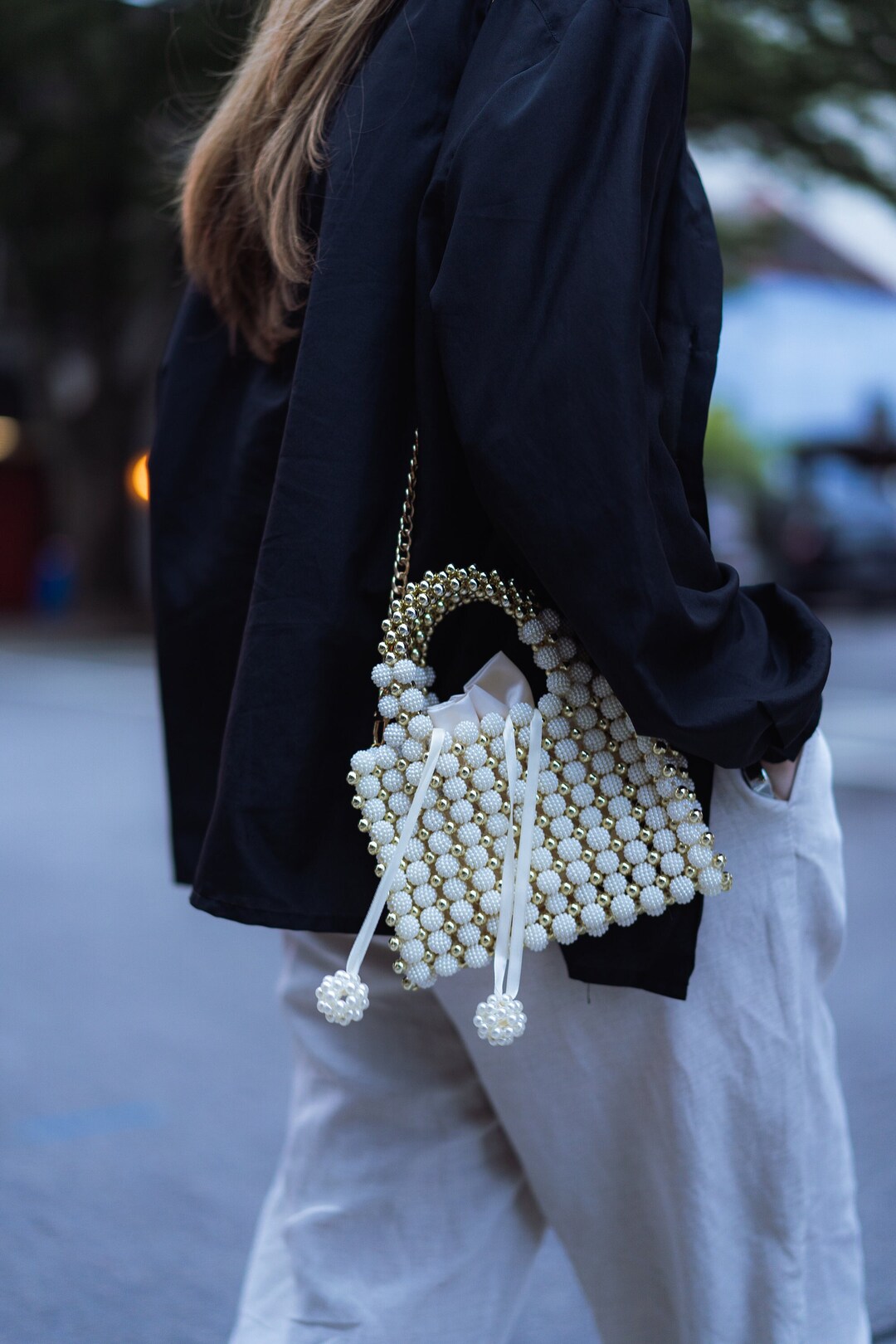 Gigi / Small Beaded Bag Perfect Pearl Purse / Elegant Beaded Purse ...