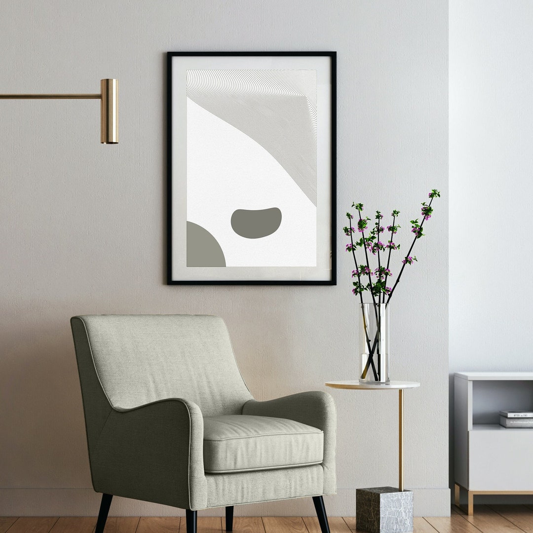 Abstract Line Art PRINTABLE Line Art Abstract 1 Minimalist Beige ...