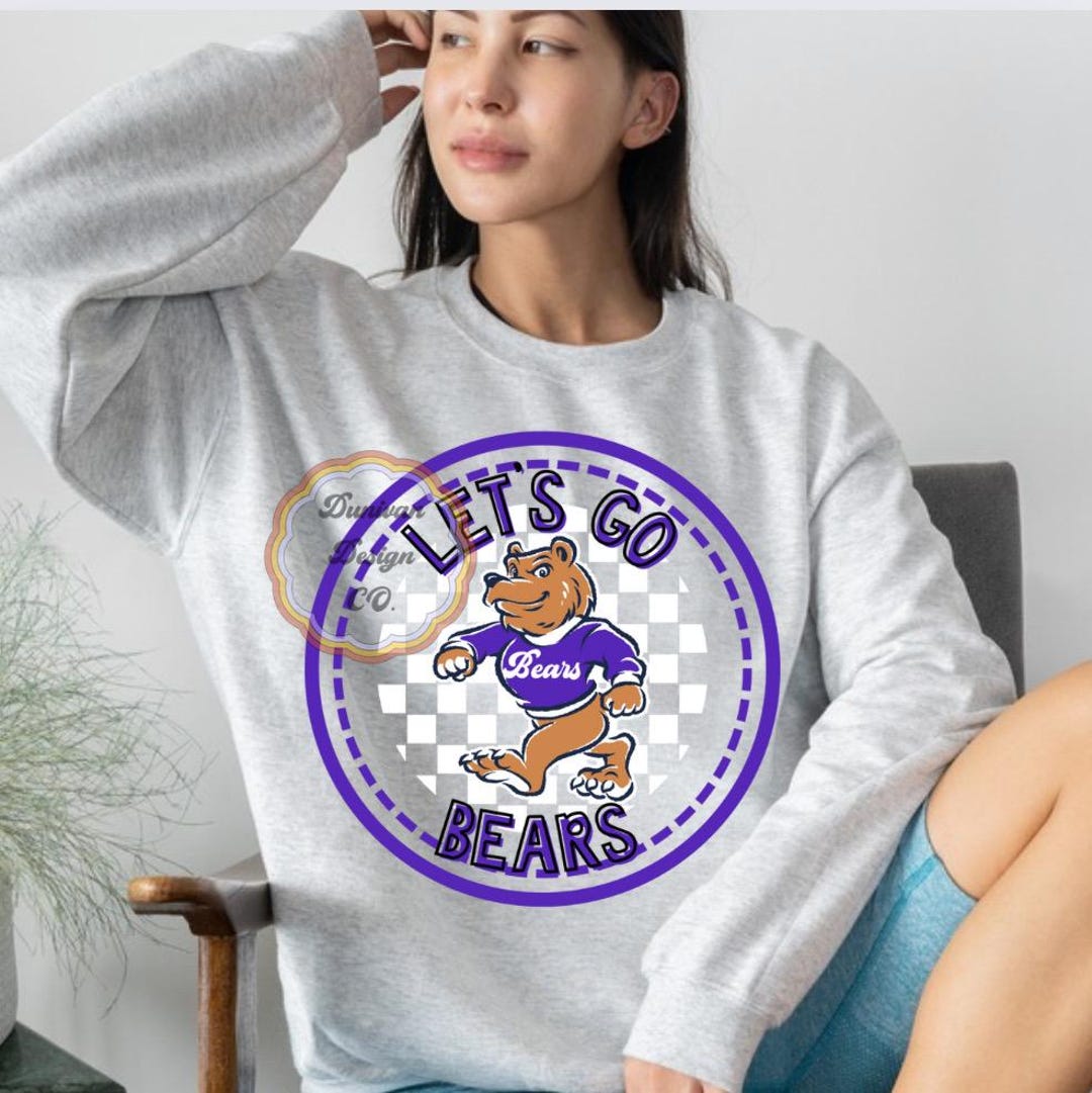 Retro Purple Bears School Spirit Digital Download PNG - Etsy