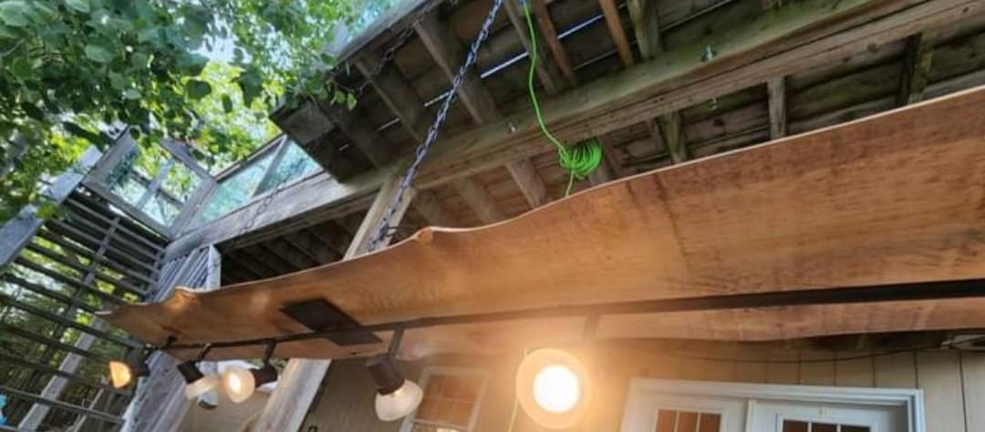 Hand Crafted Live Edge Wood Light Fixture - Etsy