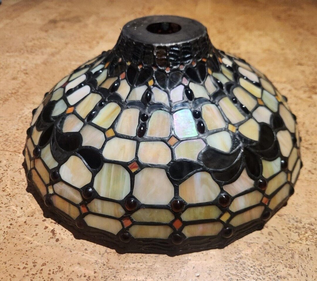 Tiffany Method Style Multicolor Mosaic Stained Glass Ceiling Light ...