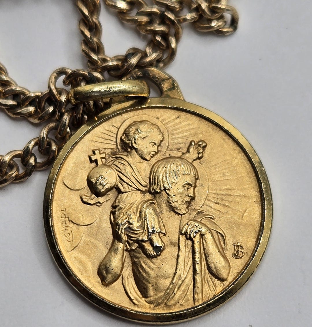 St Anthony ROMA Reversible Vintage Religious Medallion/charm Gold ...