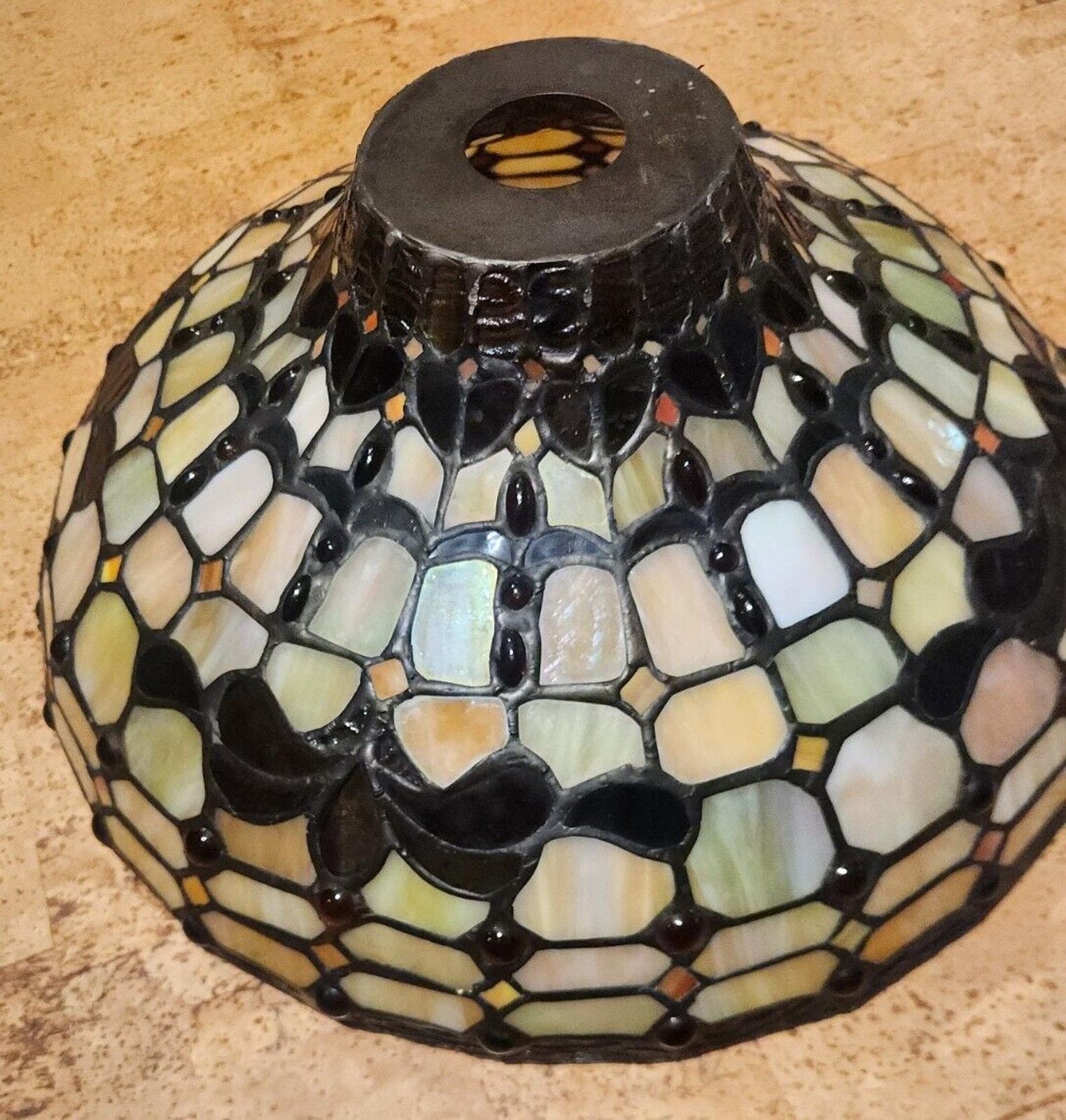 Tiffany Method Style Multicolor Mosaic Stained Glass Ceiling Light ...