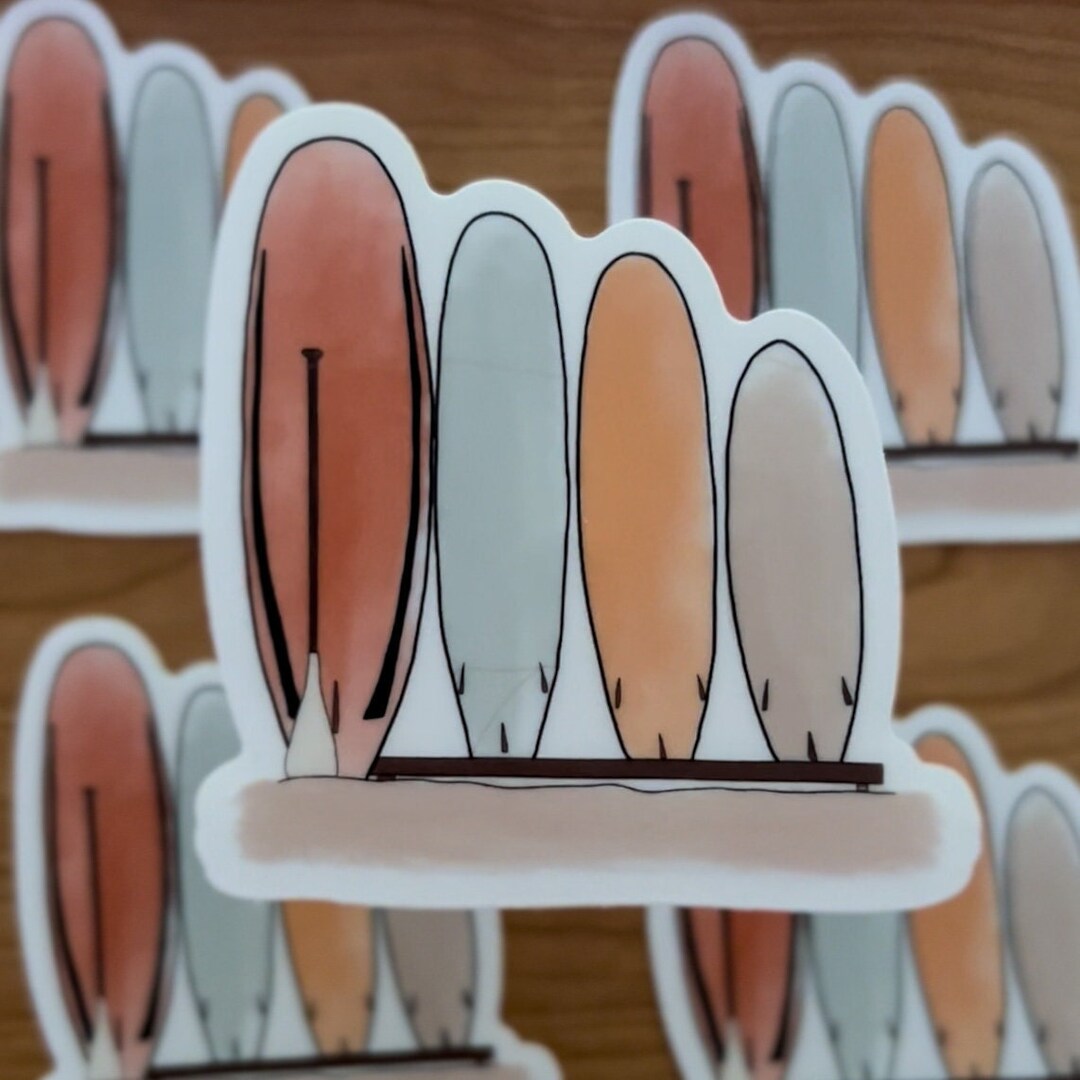 Paddle & Surfboard Vinyl Sticker - Etsy