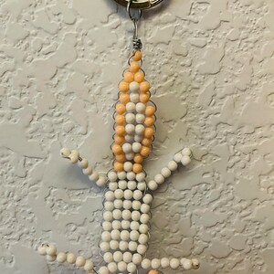 Axolotl Beaded Keychain/ White and Orange Axolotl/ Colored Lizard ...