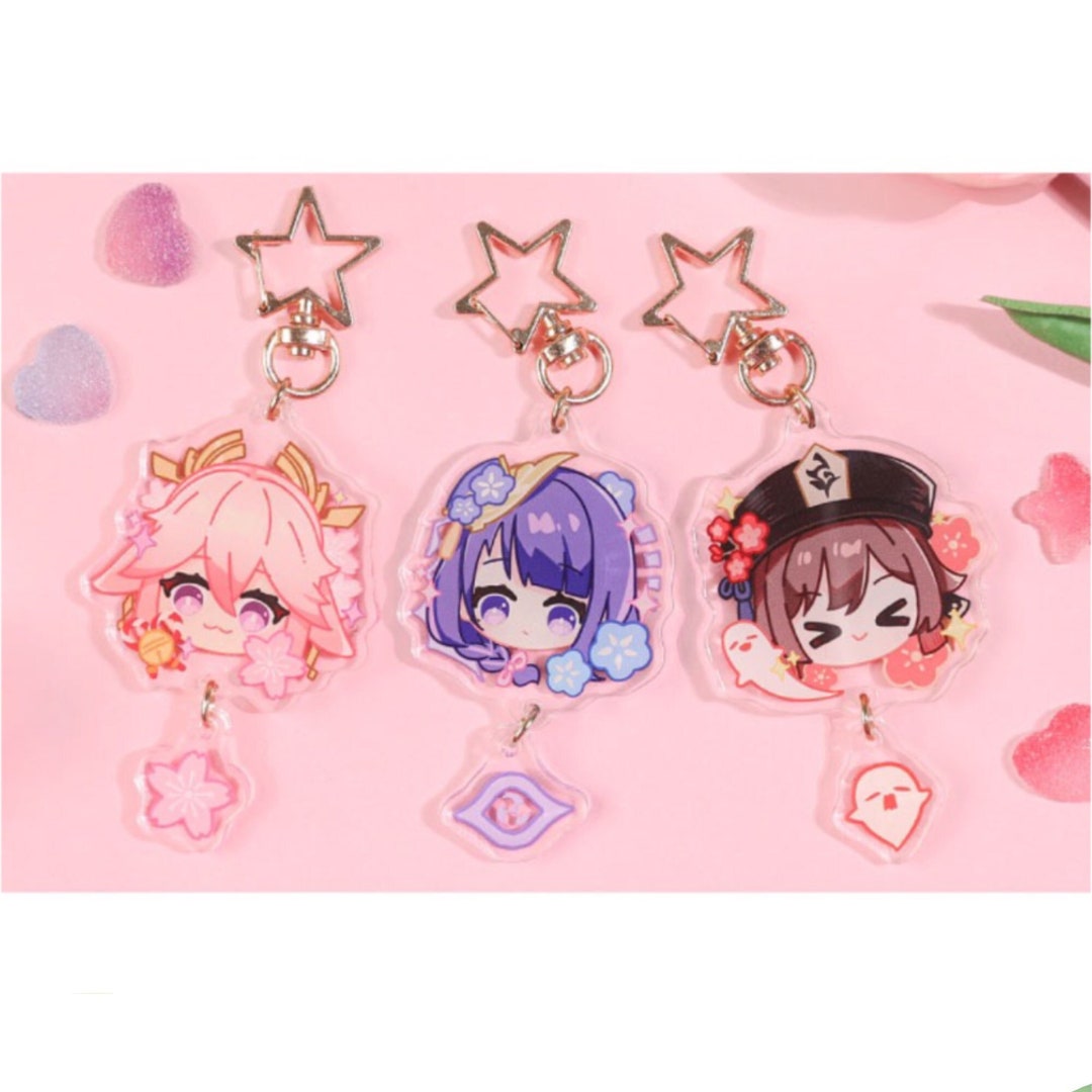Genshin Impact Character Keychain Venti, Dulic, Klee, Childe, Zhongli ...