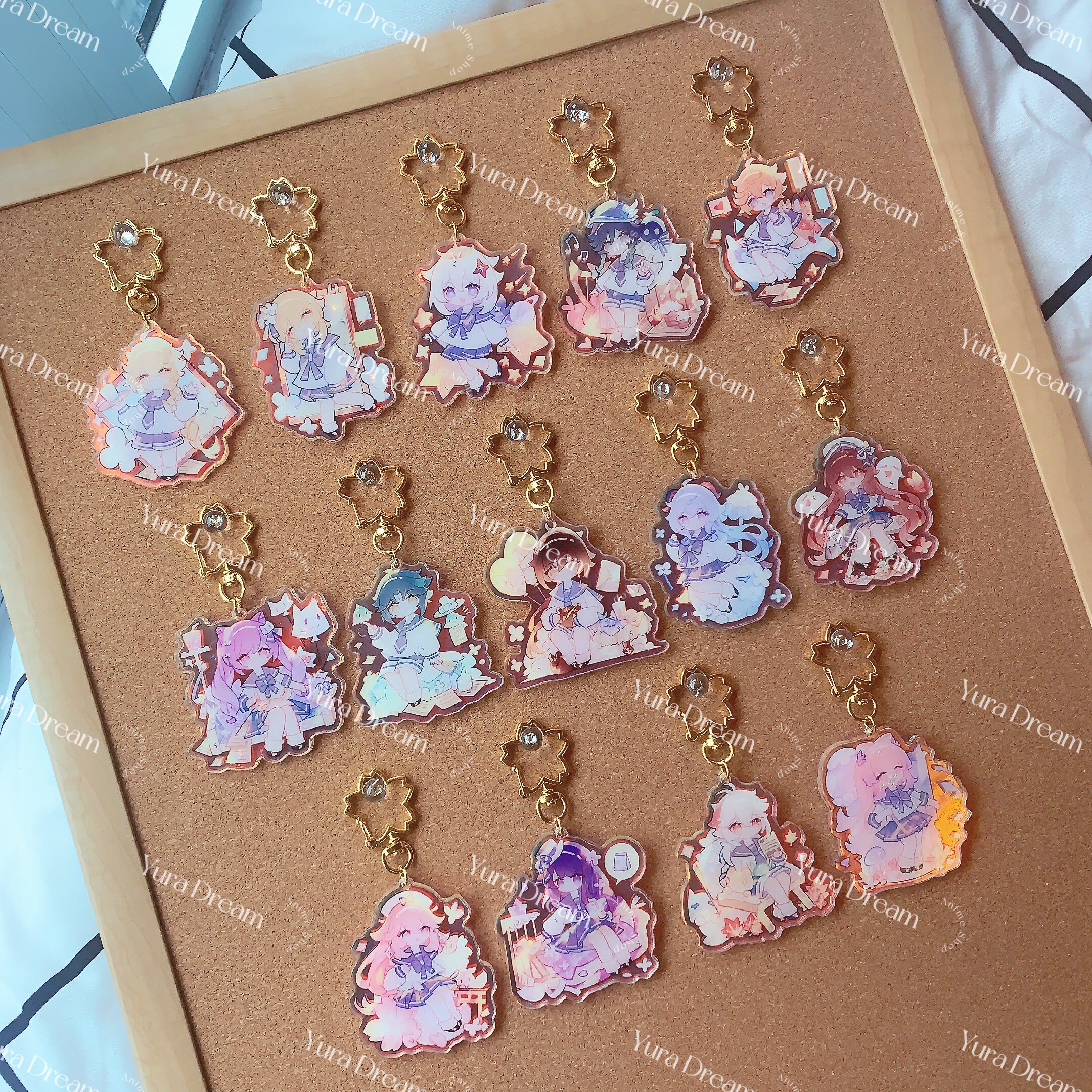 Genshinimpact Character Keychain Venti, Paimon, Childe, Zhongli, Hutao ...