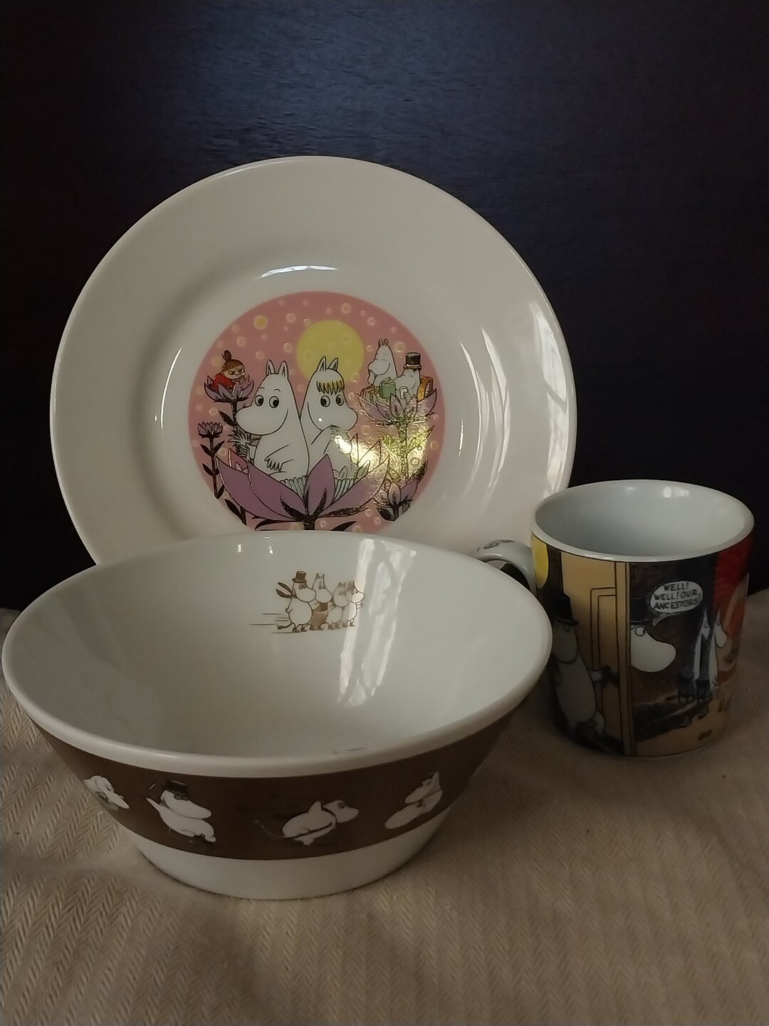 THREE Piece Moomin Dinnerware Set New - Etsy