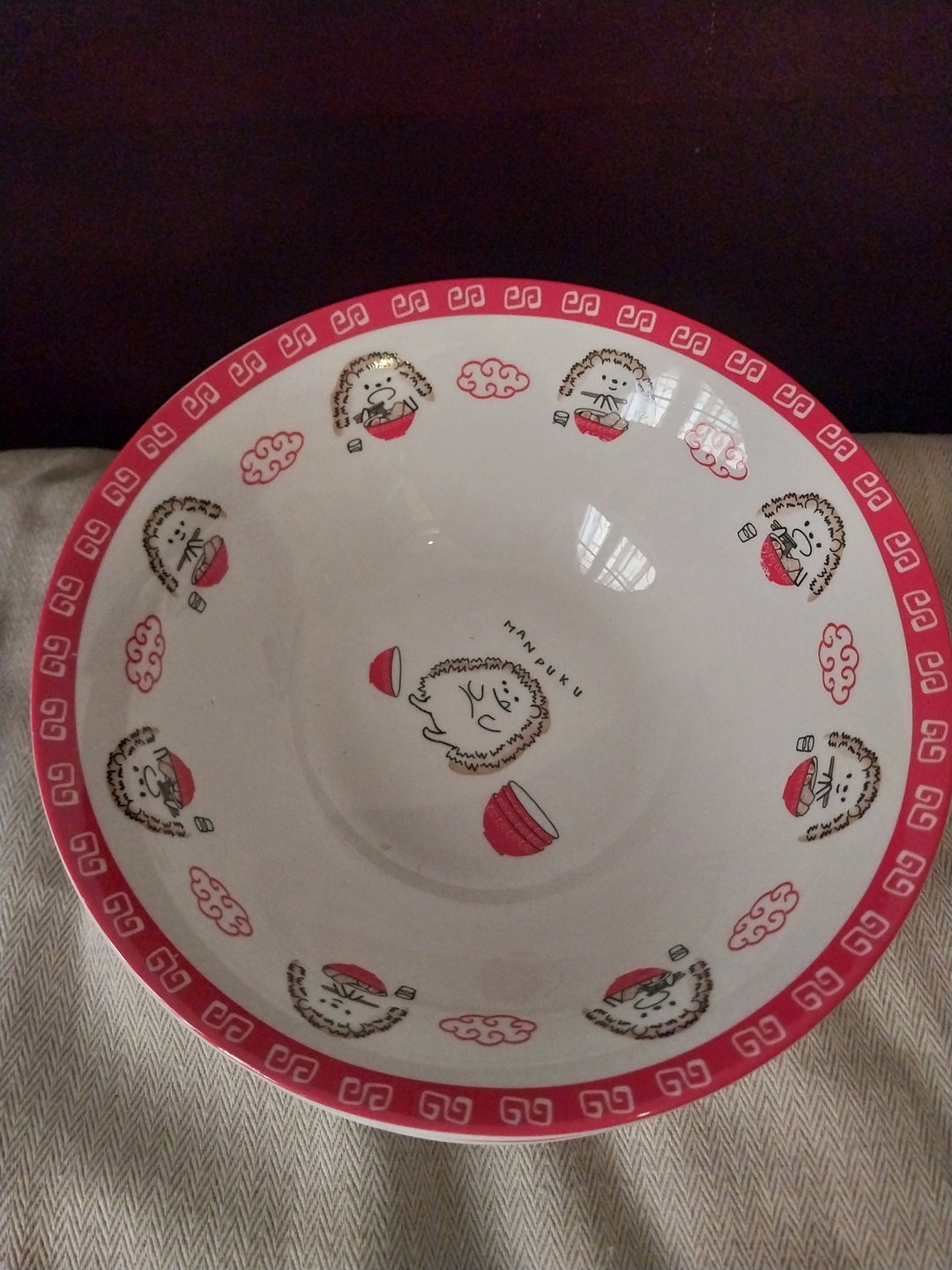 THREE Large Manpuku Hedgehog Deep Bowls; New - Etsy
