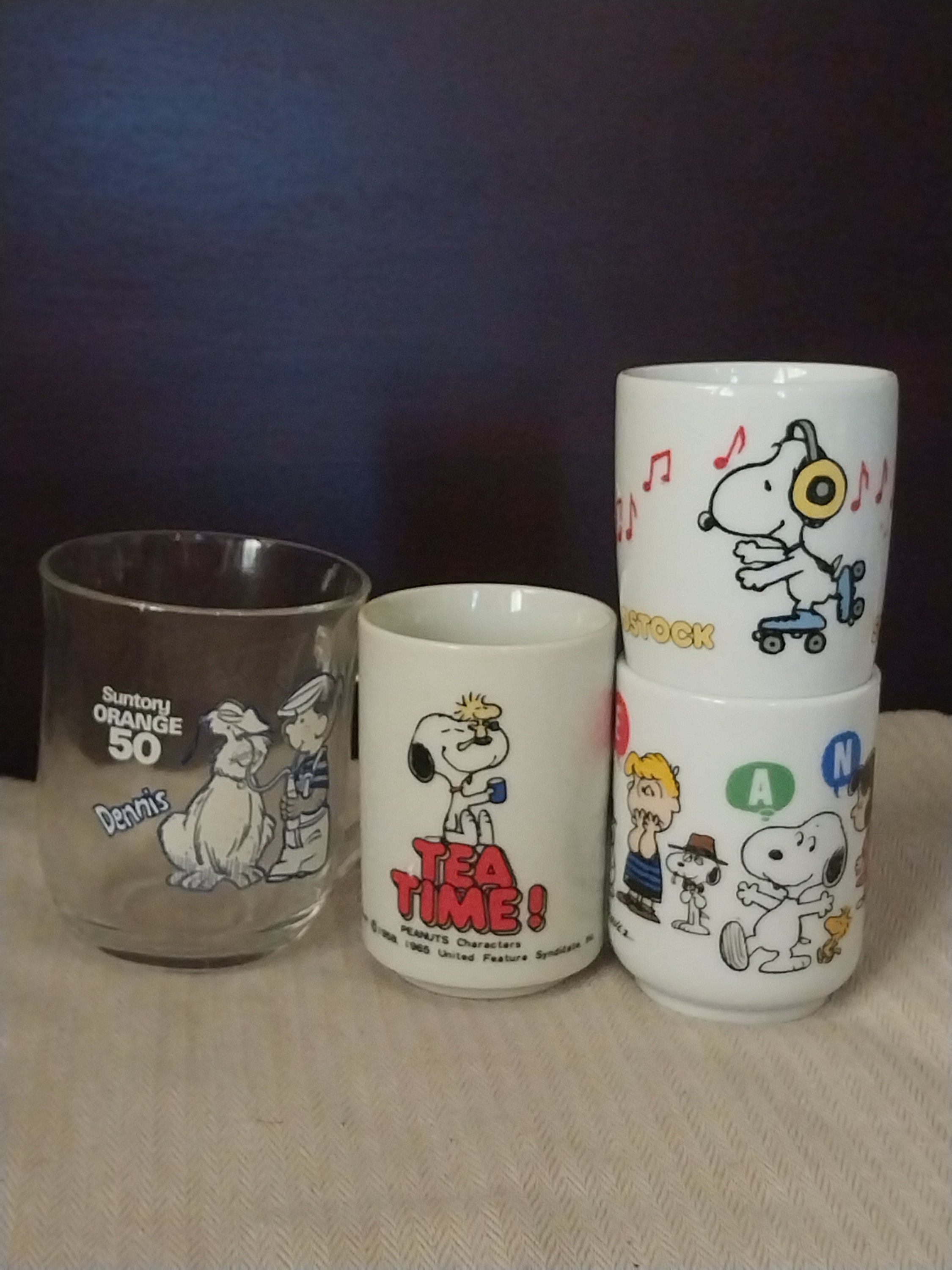 FOUR: 1960 and 1965 Snoopy Peanuts Shultz Tea Cups; Vintage New - Etsy UK