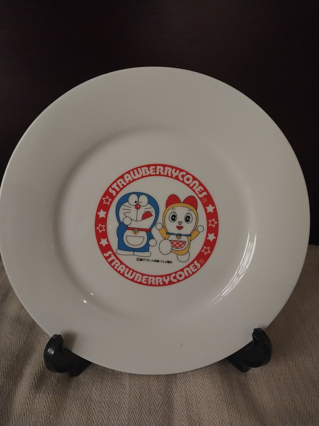 THREE Strawberry Cones Doraemon 7 5 Plates New Vintage - Etsy