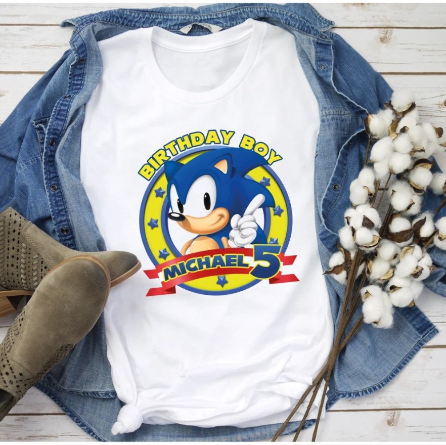 Custom Sonic Birthday Shirt, Sonic the Hedgehog Birthday Shirt, Sonic ...