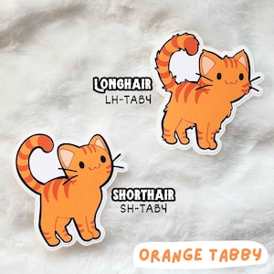 Tabby Cat Sticker Handmade Vinyl / Brown Tabby / Grey Tabby / Orange ...