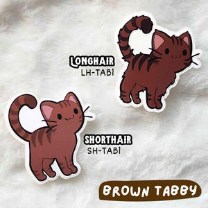 Tabby Cat Sticker Handmade Vinyl / Brown Tabby / Grey Tabby / Orange ...