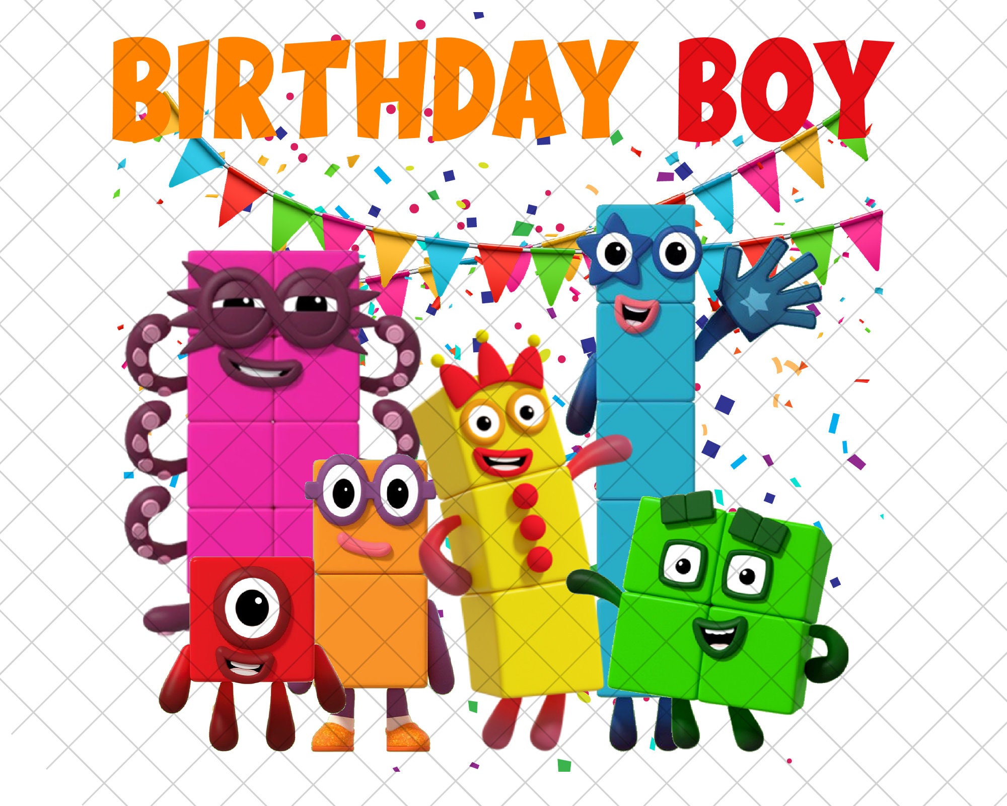 Numberblocks Birthday Boy Png Numberblocks Png Birthday - Etsy