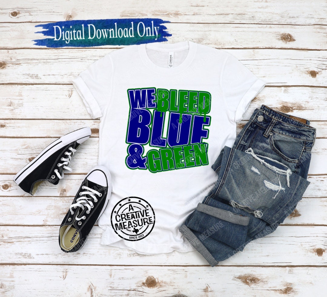 We Bleed Blue and Green Svg - School Pride Svg - Team Colors - School ...