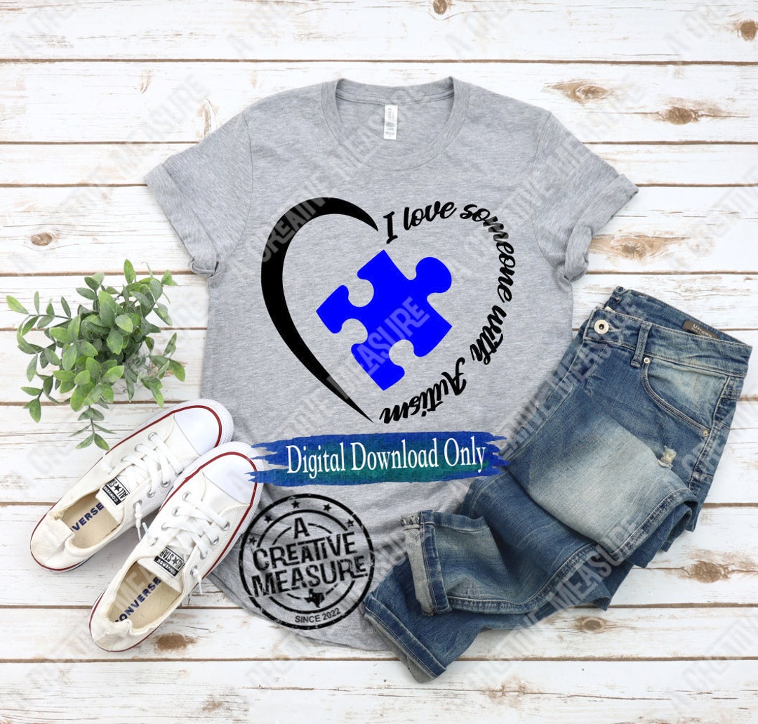 I Love Someone With Autism Heart Puzzle Piece Svg / Puzzle Piece Svg ...
