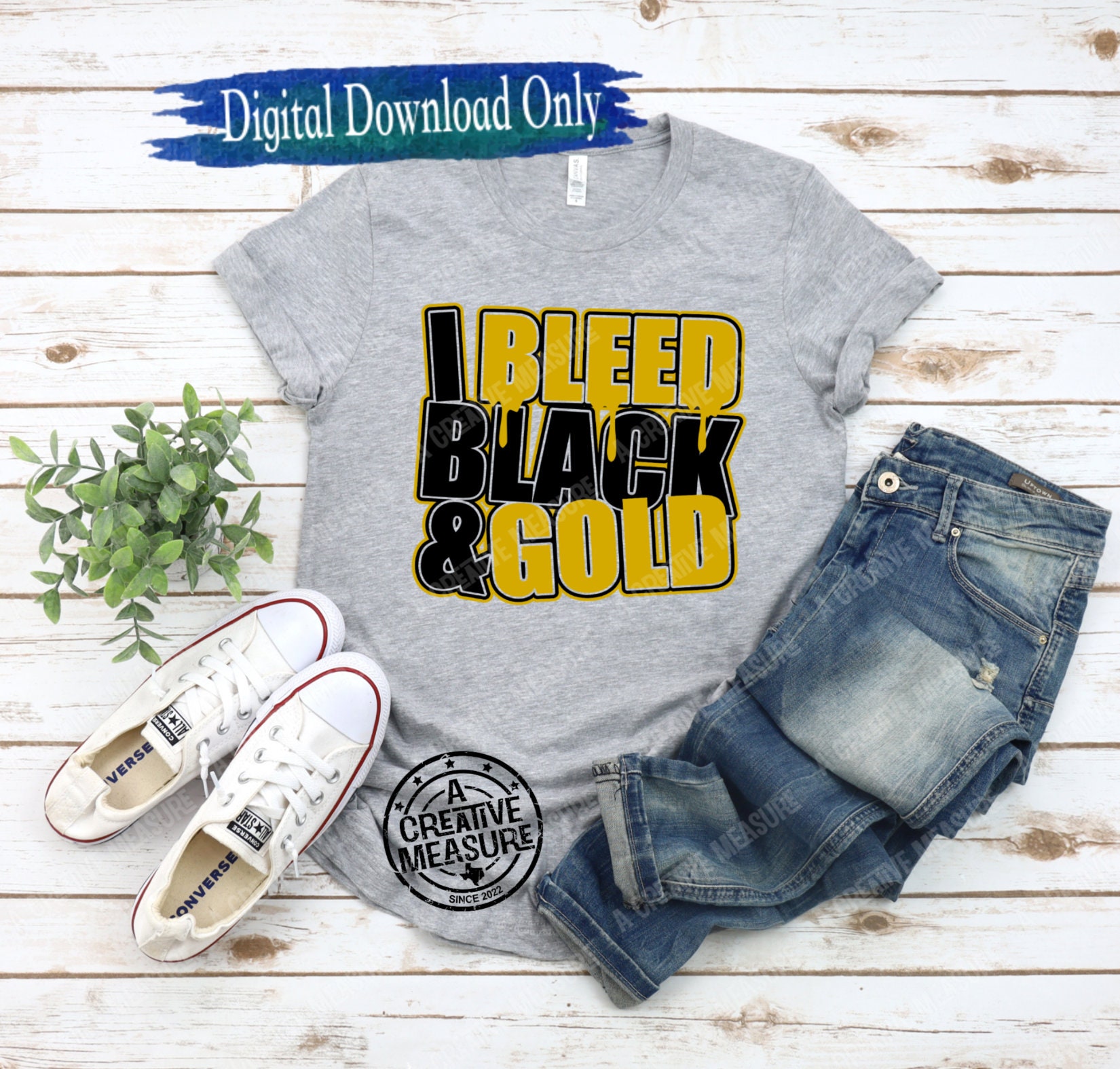 I Bleed Black and Gold Svg - Black and Gold - School Pride - School ...