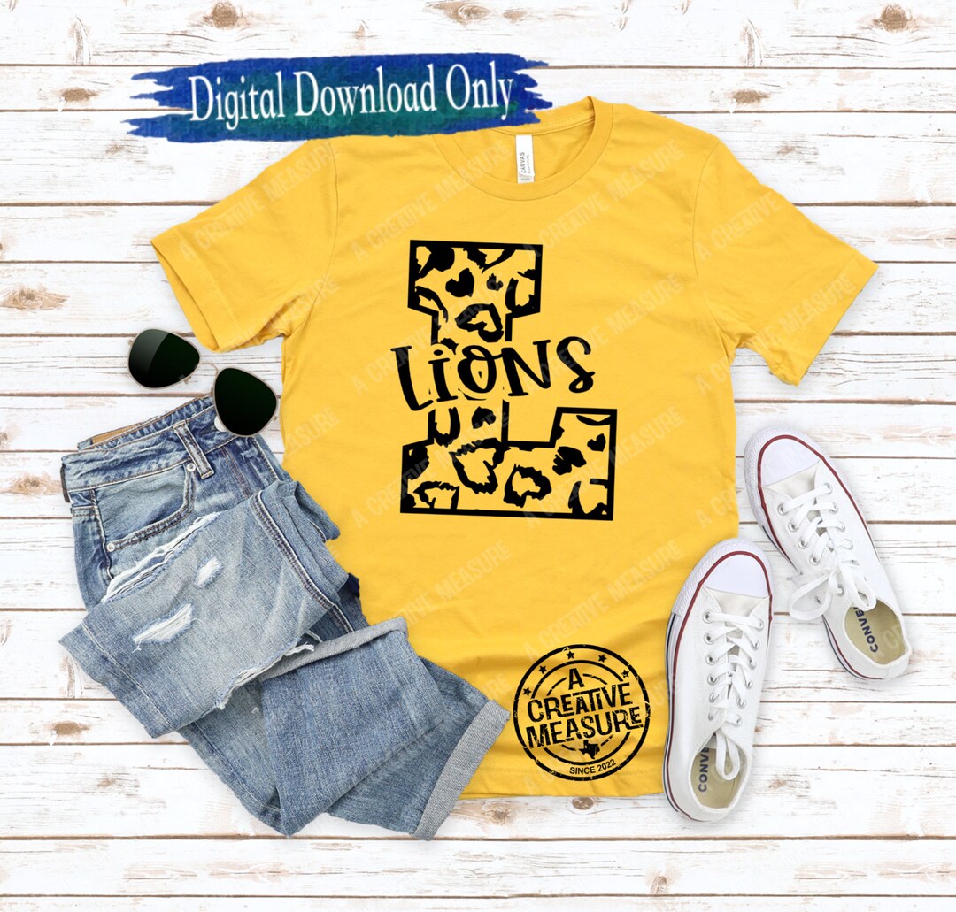 Lions Svg - School Pride Svg - Lions Cheetah Print - Digital Download ...