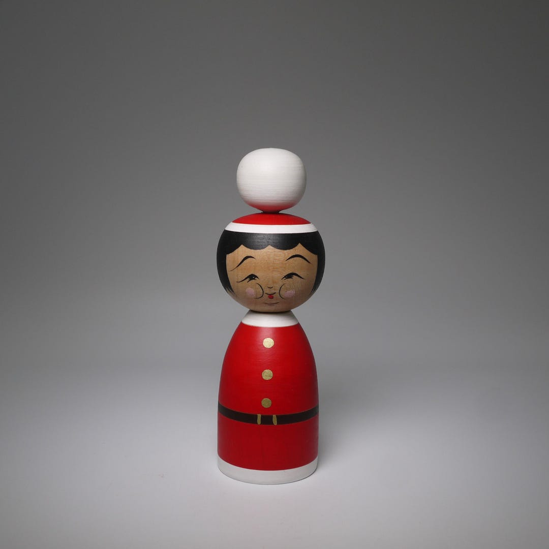 Small Japanese HIRAGA Teruyuki X'mas Kokeshi Doll 13.5cm / 5.3 Free ...