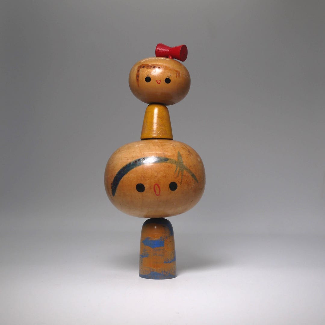 Vintage Kokeshi Dolls (10cm/3.9"), Japanese Retro Wooden Dolls ...