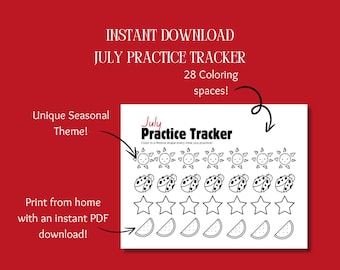 JULY - Monthly Piano Practice Tracker (SUZUKI) | Pdf Digital Download ...