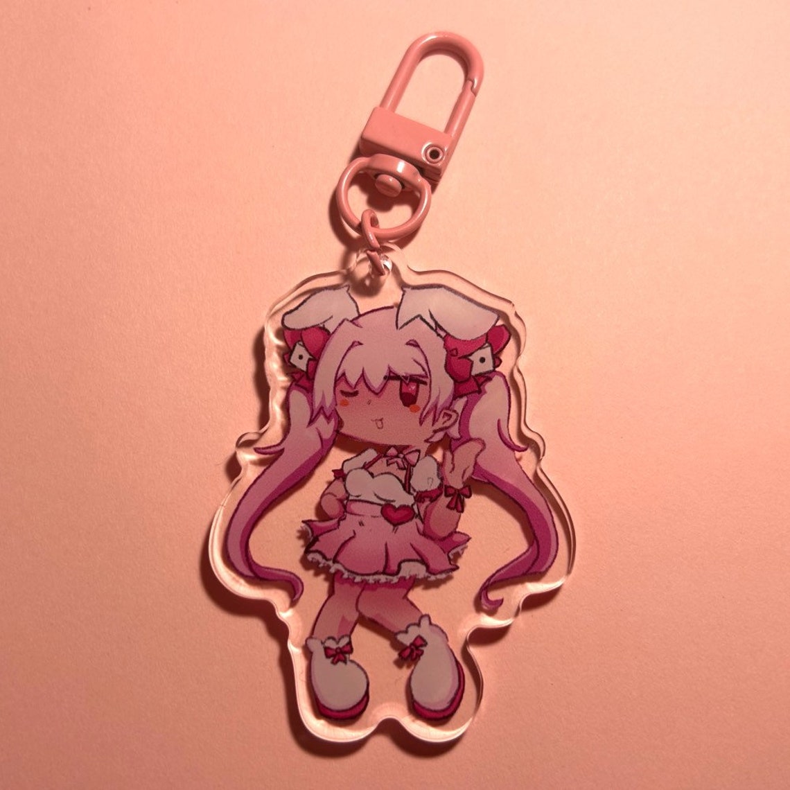 Di Gi Charat: Dejiko Petit Charat Rabi En Rose 2.5 Acrylic Charms - Etsy