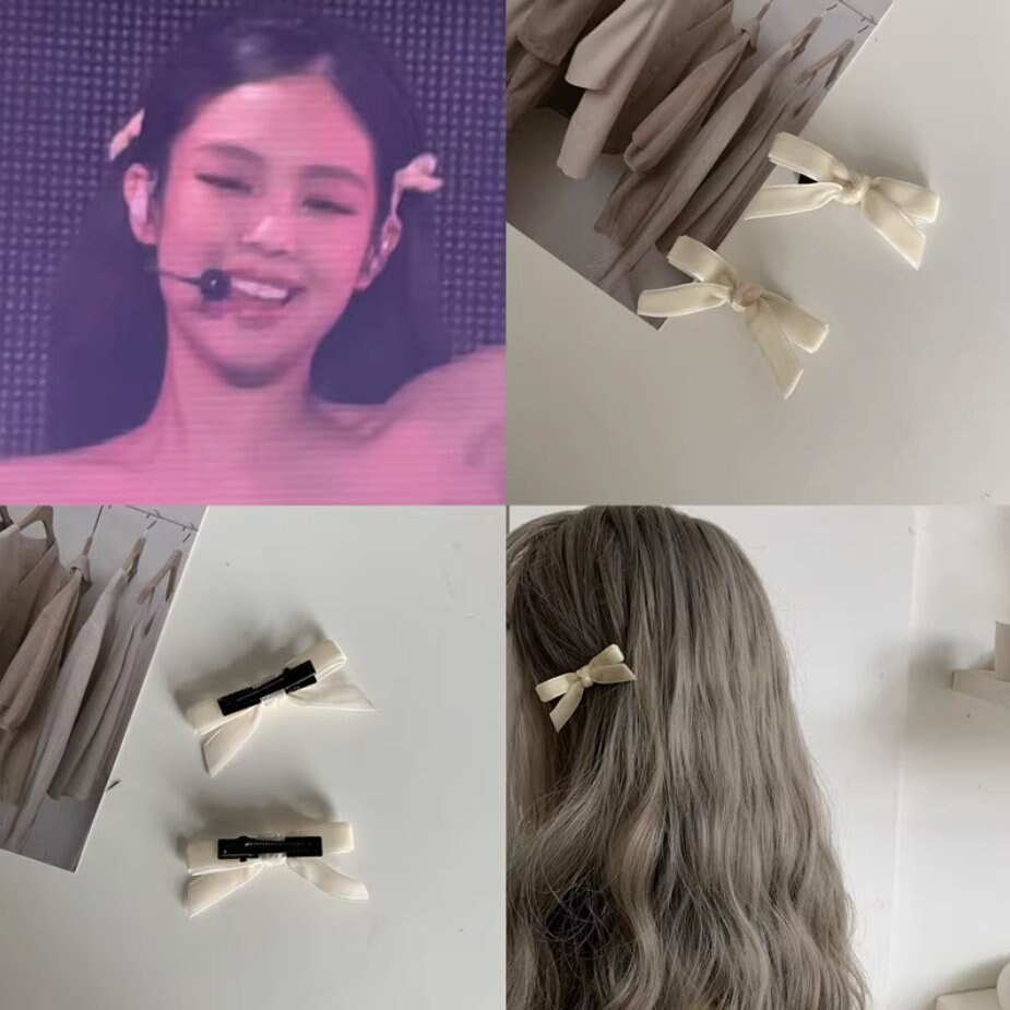 Blackpink Ribbon Clip Jennie Hairdo Handmade Mini Ribbon - Etsy