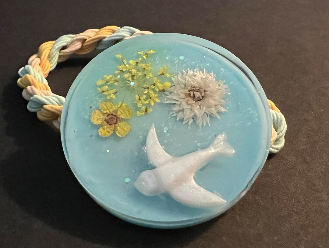 Bird & Floral Hair Tie Made With Real Flowers, Girls Hair Accessory ...