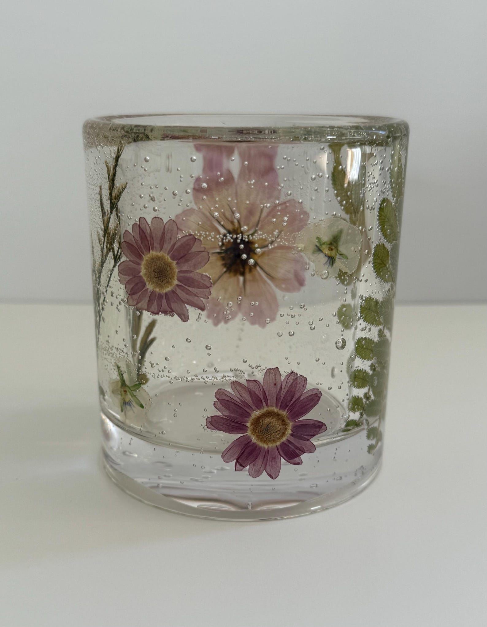 Botanical Pressed Flower Candles Glass Votive Candle Holder Preserved ...
