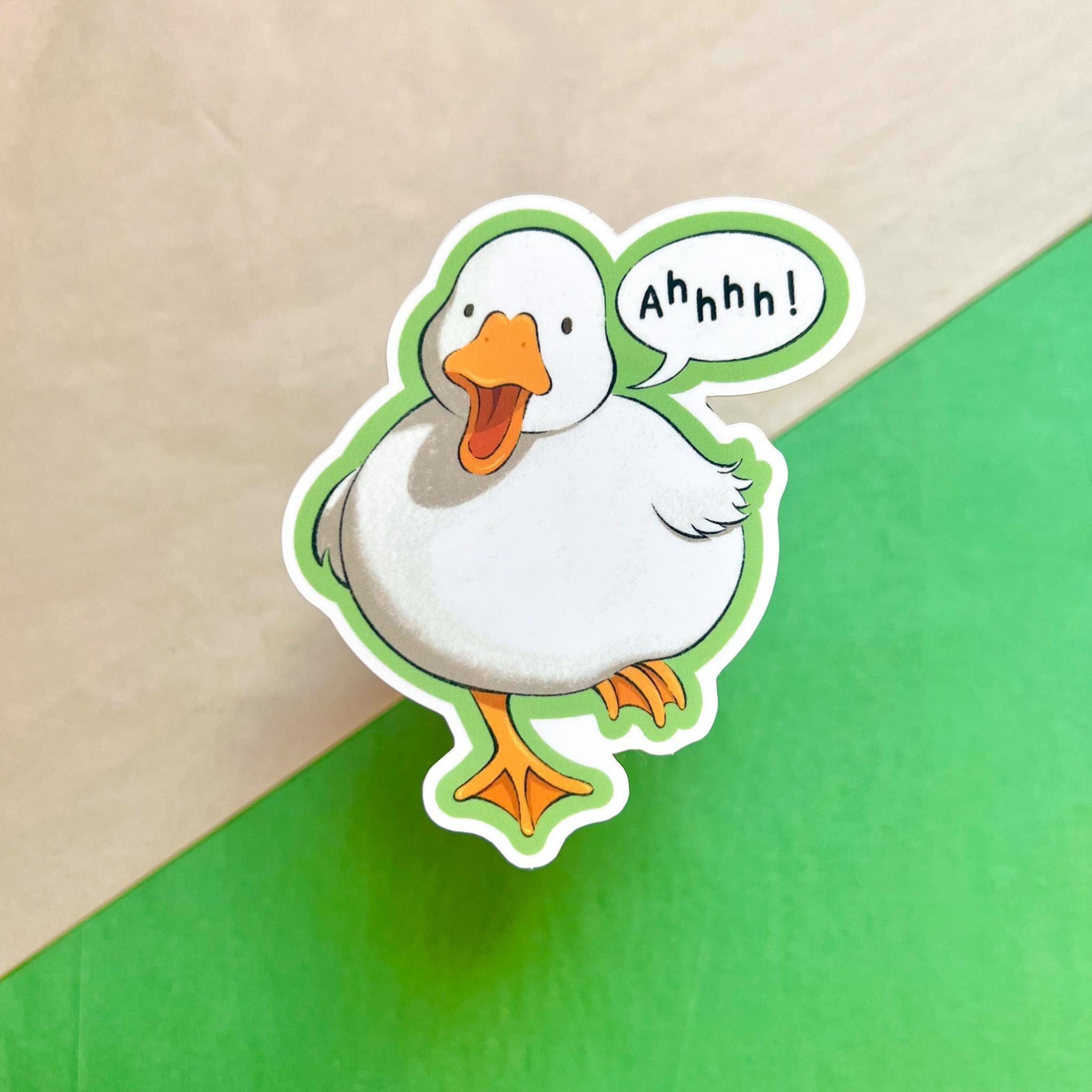 Screaming Duck Sticker | Silly and Cute Stationery | Soft Aesthetic ...