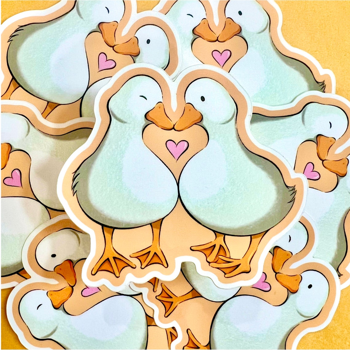Cute Ducks in Love Sticker Coquette Cute Stationery Soft Aesthetic ...
