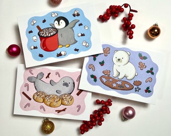 Cute Animal Postcards & Mini Prints 4x6 Postcard Set - Etsy