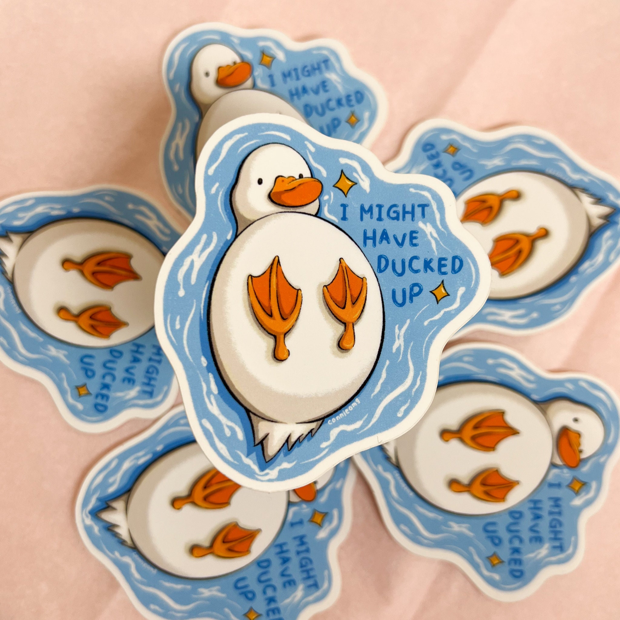 Duck Upside Down Sticker Silly Duck Matte Stickers Weatherproof Vinyl ...