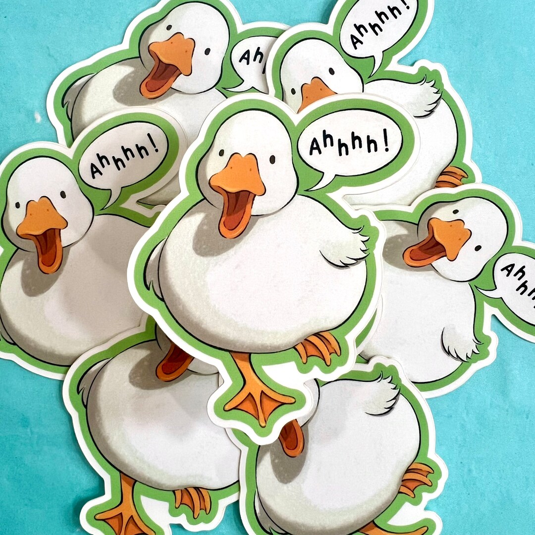 Screaming Duck Sticker Silly and Cute Stationery Soft Aesthetic ...