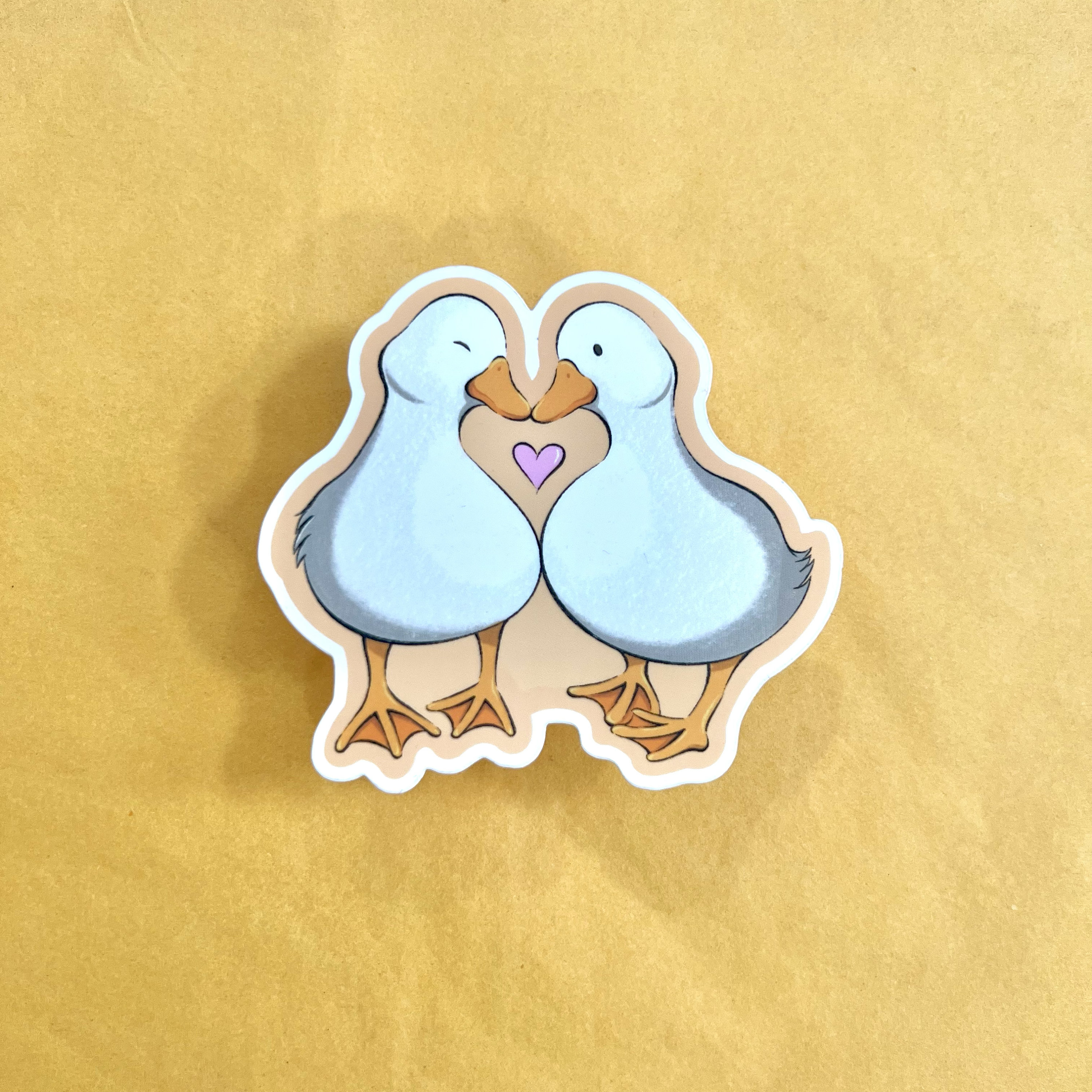 Cute Ducks in Love Sticker Coquette Cute Stationery Soft Aesthetic ...