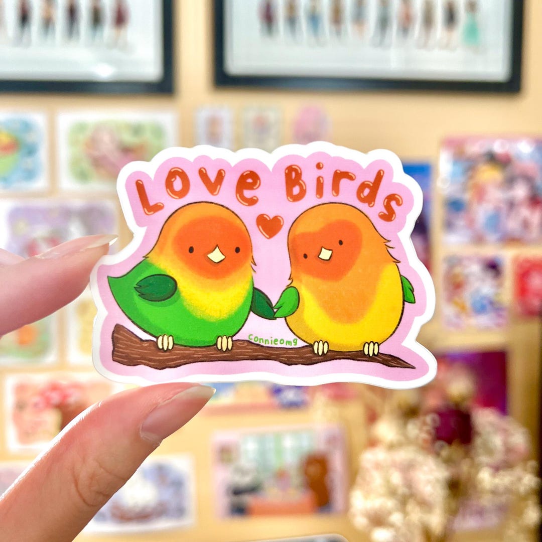Cute Love Bird Sticker | Valentine’s Day Stickers | Girly Aesthetic ...