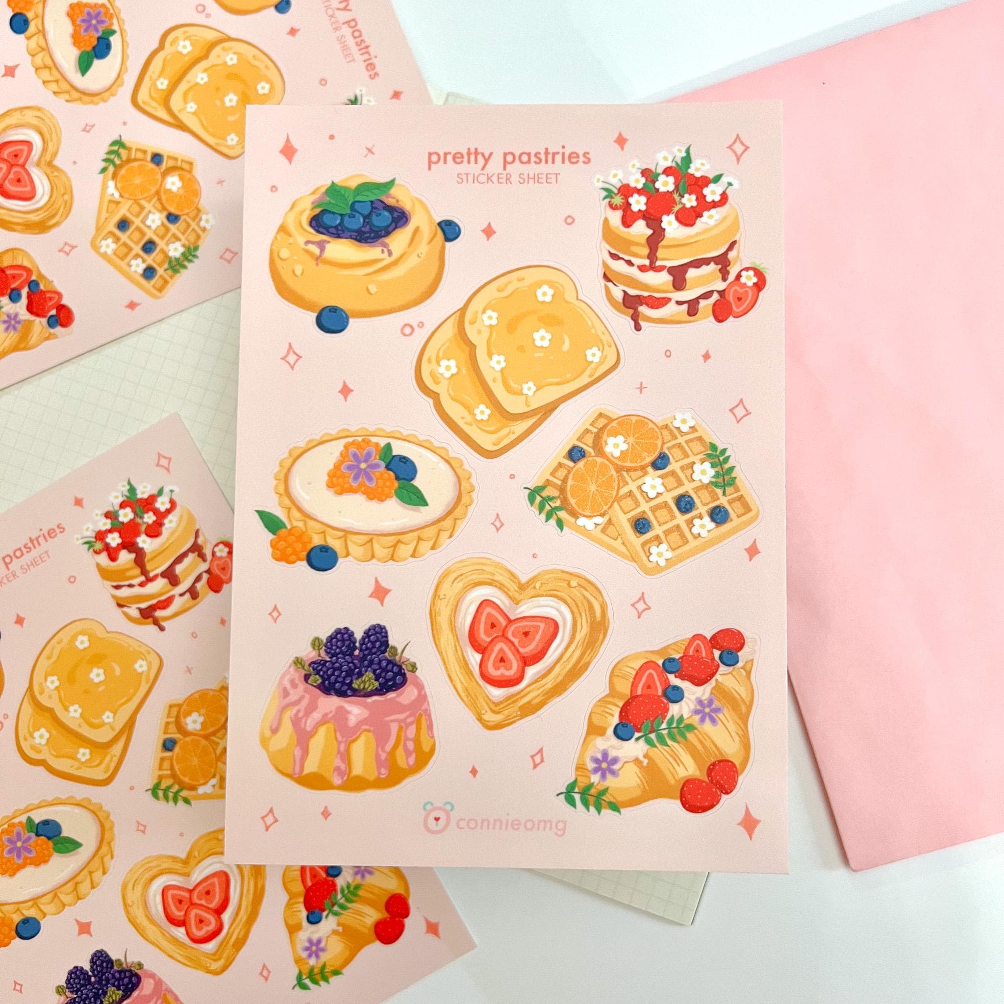 Pretty Pastry Sticker Sheet | Cute Stickers | Stationery | Planner ...