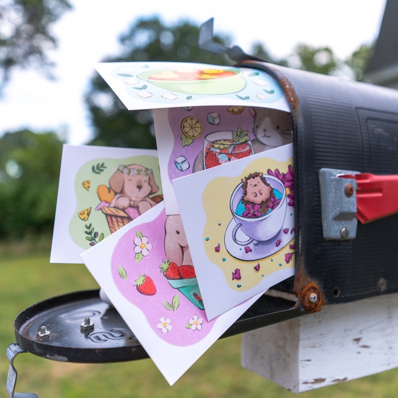 Cute Animal Postcards & Mini Prints 4x6 Postcard Set - Etsy