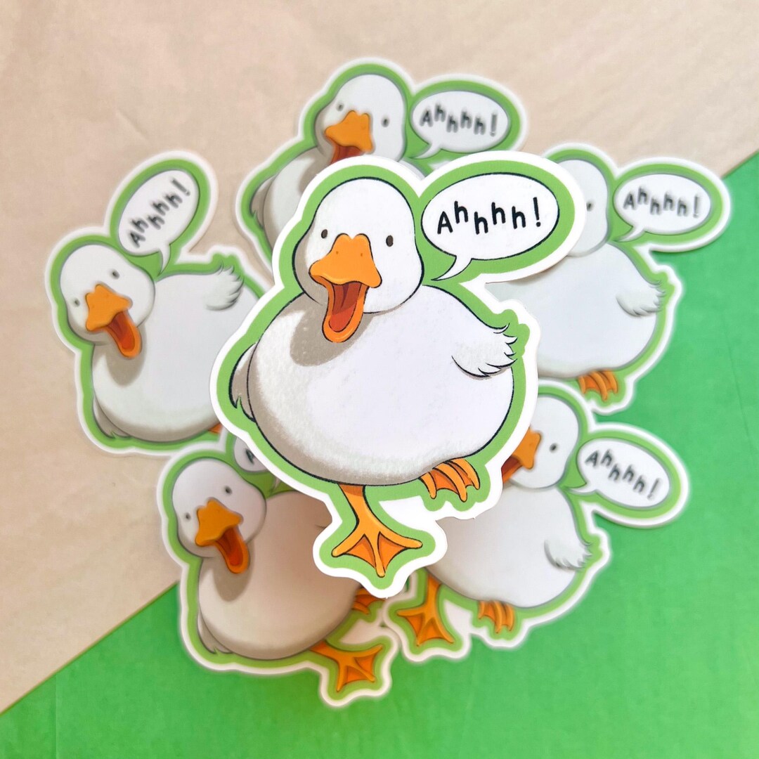 Screaming Duck Sticker | Silly and Cute Stationery | Soft Aesthetic ...