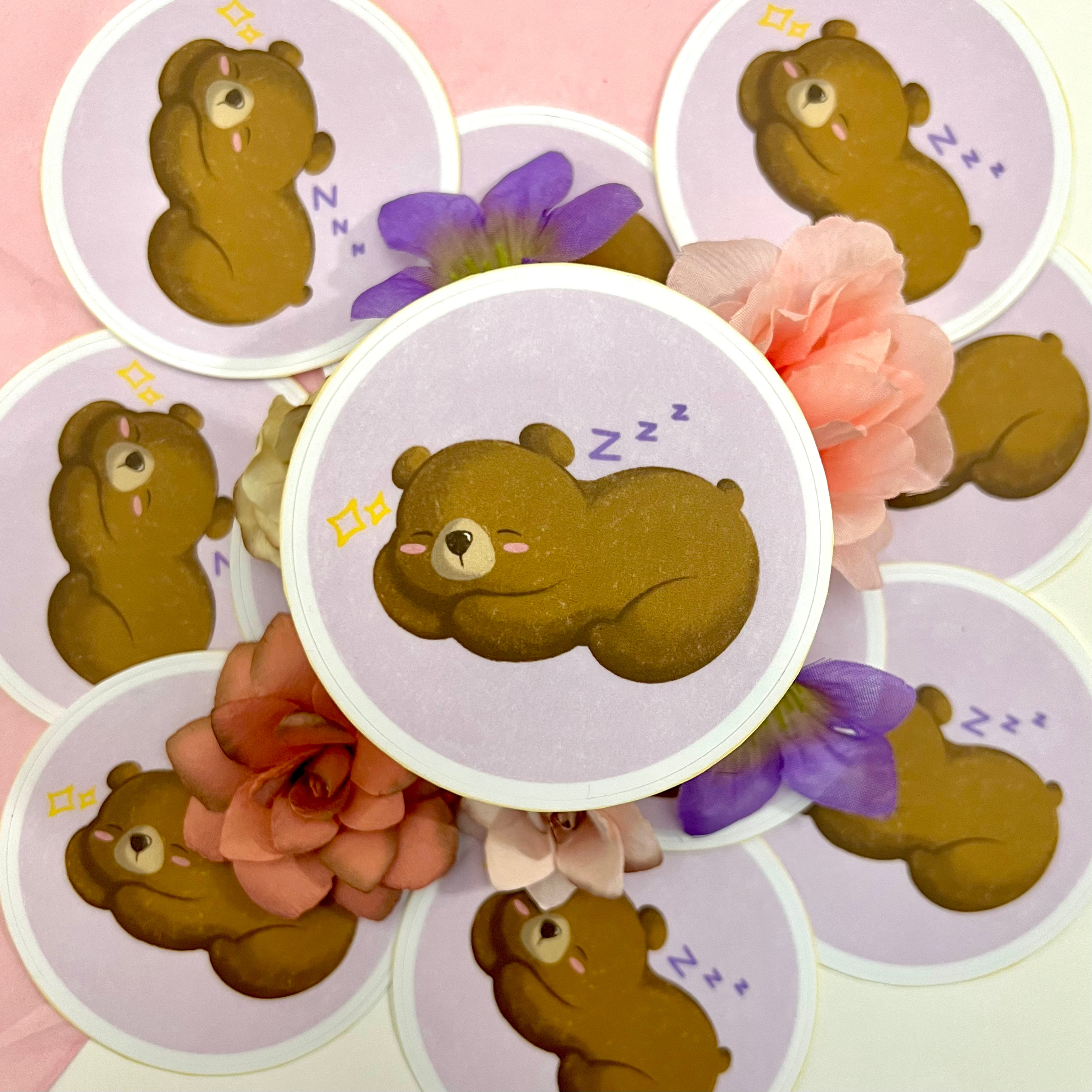 Cute Bear Stickers Sticker Pack 3in Round Stickers Matte Stickers for ...