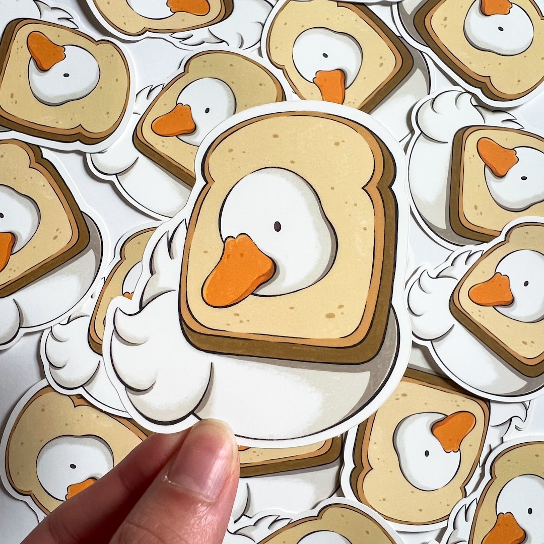 Duck Bread Sticker | Cute Stationery | Matte Stickers | Weatherproof ...