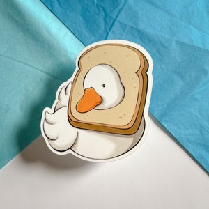 Duck Bread Sticker | Cute Stationery | Matte Stickers | Weatherproof ...