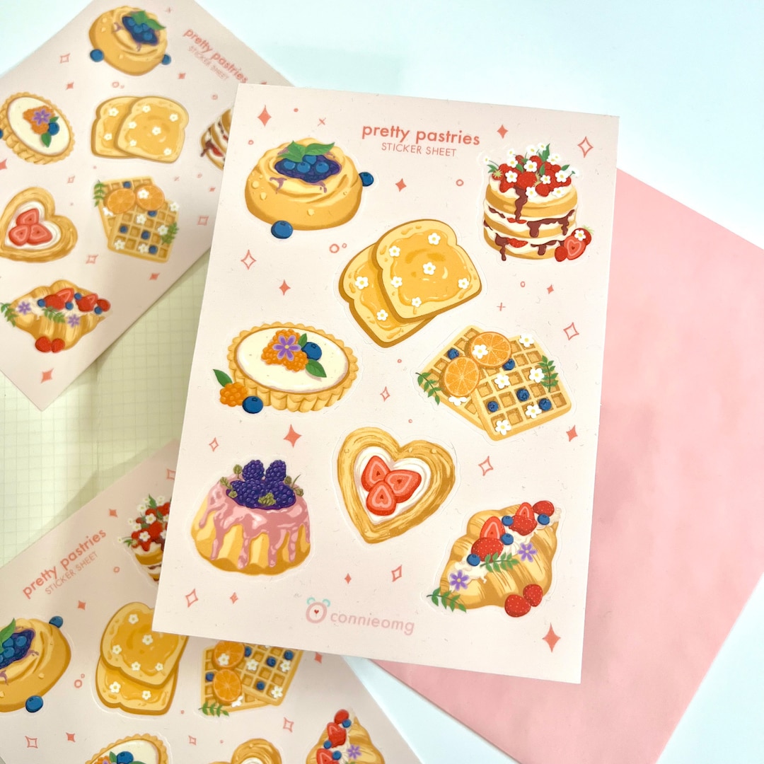 Pretty Pastry Sticker Sheet Cute Stickers Stationery Planner Stickers ...