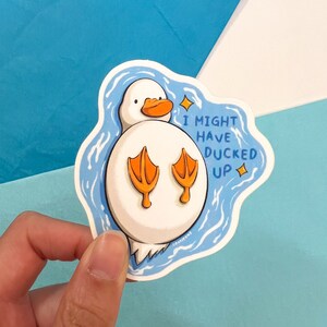 Duck Upside Down Sticker | Silly Duck | Glossy Stickers | Weatherproof ...