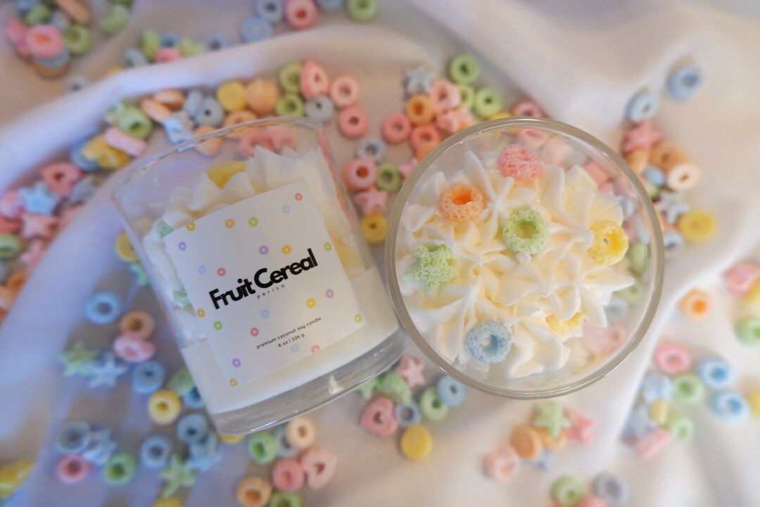 Fruit Cereal Candle: Nostalgic Scent, Coconut Soy Wax, 8 Oz - Etsy