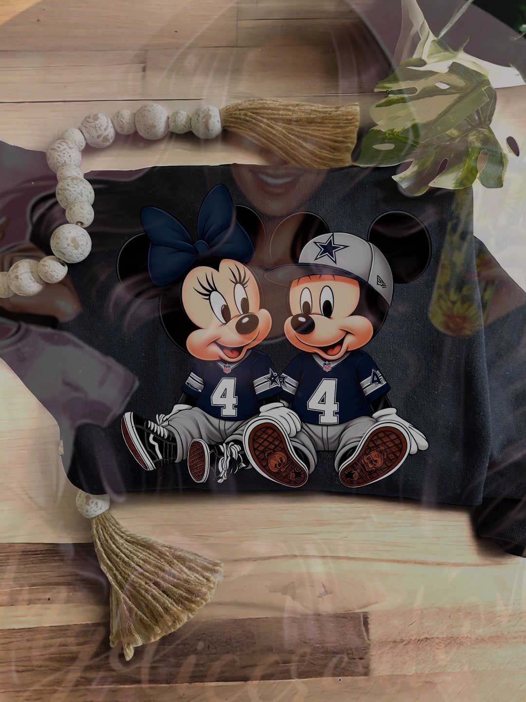 Dallas Minnie/mickey Mouse Crew Neck Sweater - Etsy