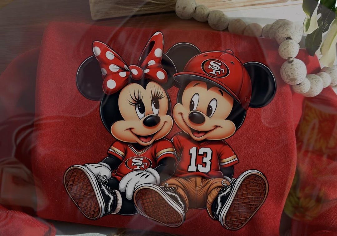 NINERS Minnie/mickey Mouse Crew Neck Sweater - Etsy